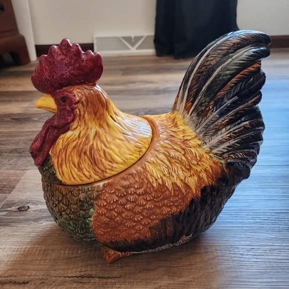 GKAO | Kitchen | Vintage Ceramic Rooster Cookie Jar Multicolor Gkao ...
